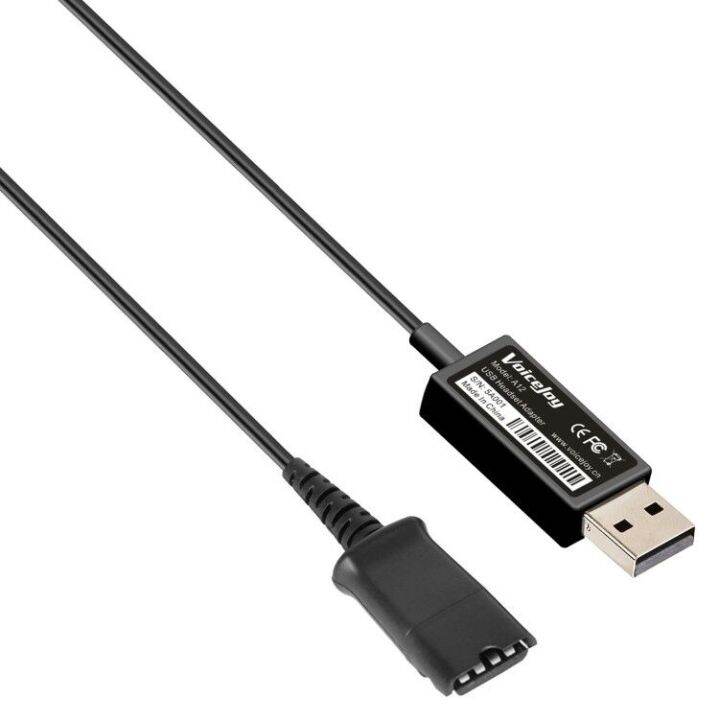 VoiceJoy Office Headset Quick Disconnect QD Cable to USB Plug Adapter ...