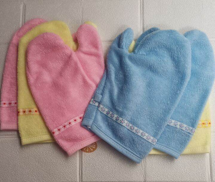 Harga 3 pcs Washlap Lap Mandi Bayi model Jari/ WASLAP HANDUK JARI ...