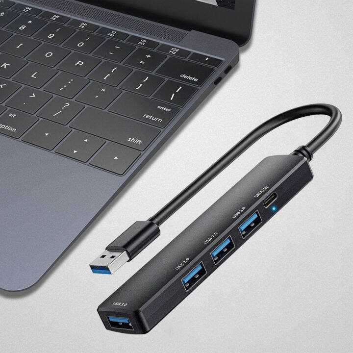 4-In-1 Hub Splitter Adapter แบบพกพา Type-Cusb Hub Multi Splitter Port ...