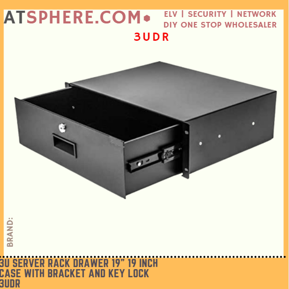 3U Server Rack Drawer 19" 19 Inch Standard Size Rack Mount Drawer Case ...