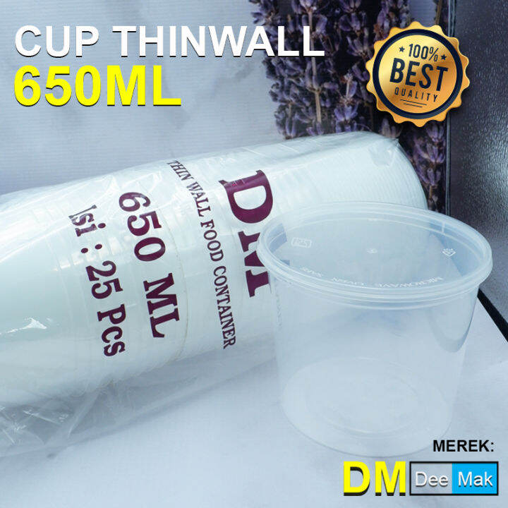 Cup Thinwall Bulat 650ml Mangkok Makan Plastik Food Container Plastik ...