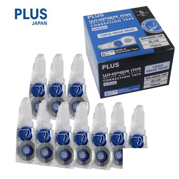 PLUS WH-605R 10P Whiper MR Correction Tape Refill, Set of 10 | Lazada PH
