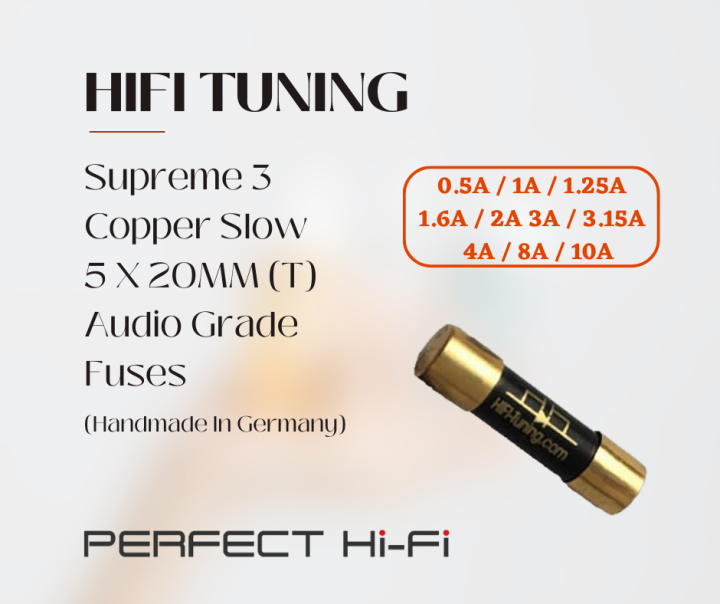 HIFI TUNING Supreme 3 Copper Slow 5 X 20MM (T) Audio Grade Fuses ...