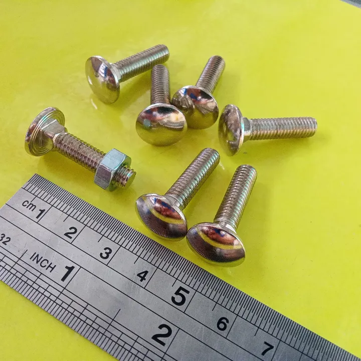 BAUT MUR CB M6x25 NIKEL / BAUT M6 X 25 PANJANG 2.5CM / BAUT 10 KUNCI 10 NIKEL BAUT PAYUNG BAUT ...