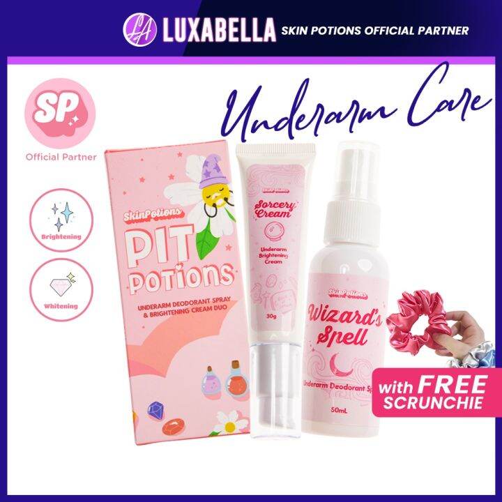 PIT POTIONS Underarm Deodorant Spray & Brightening Cream Duo by Skin ...