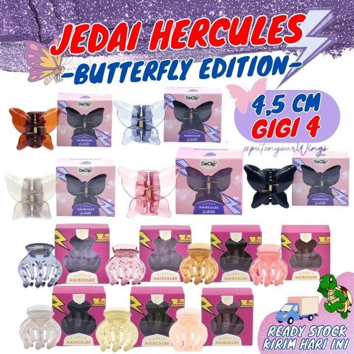 VIRAL!!! Jedai Butterfly Haircules Jepit Kupu Gigi 4 Ukuran 4,5cm ...