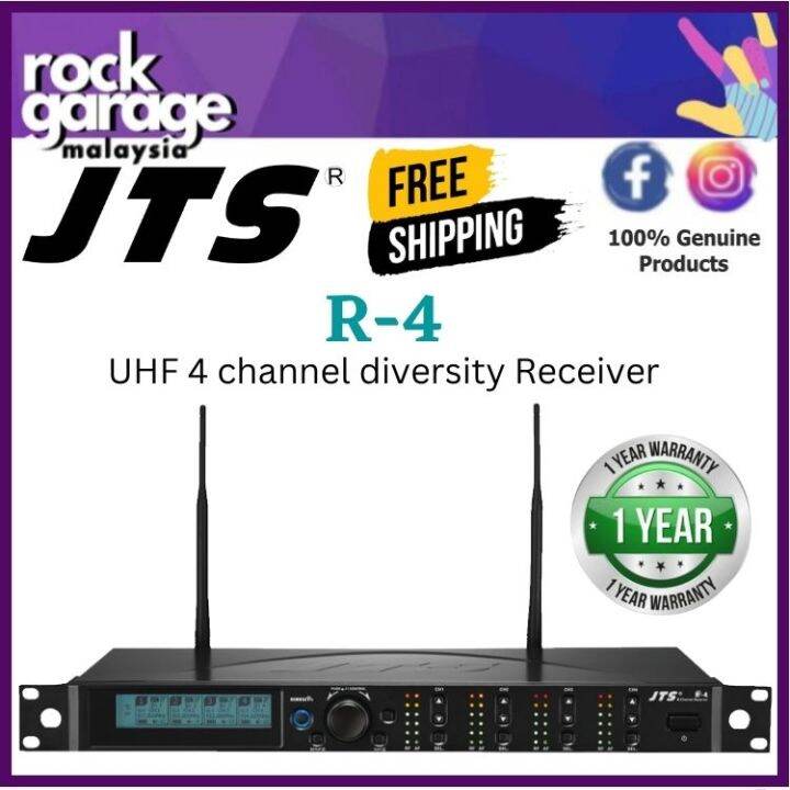 JTS R-4 UHF 4 channel diversity Receiver ( R 4 / R4 ) | Lazada