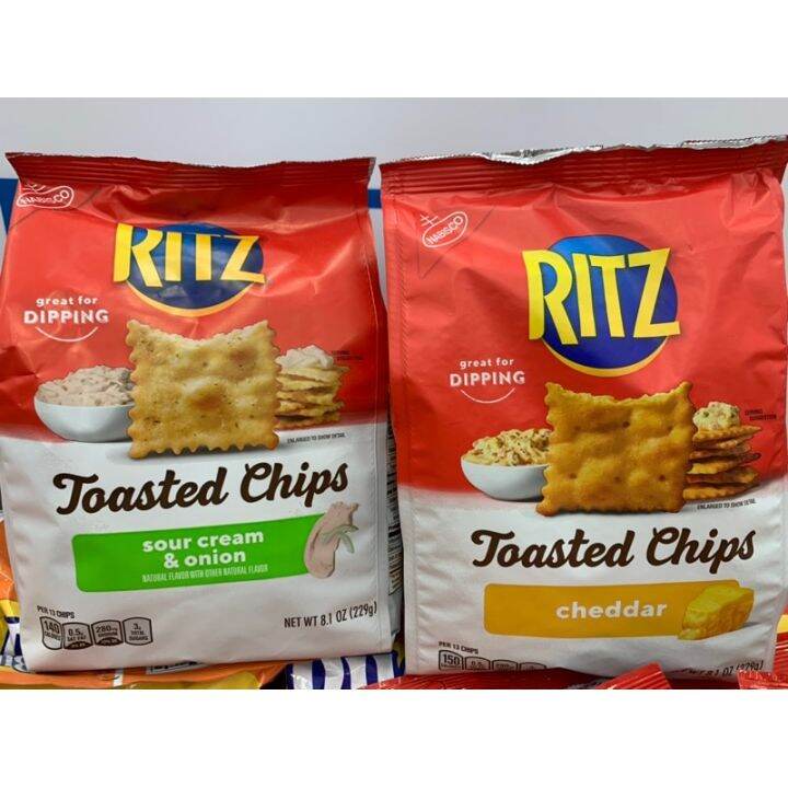 RITZ CRACKERS TOASTED CHIPS CHEDDAR/SOUR CREAM ONION 229g | Lazada PH