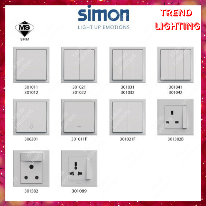 Simon E3 Socket Modern Switch Design Wall Switch Slim Door Bell Plug ...