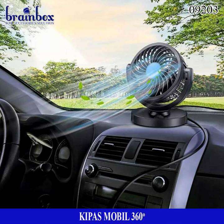 Kipas Angin Mobil 360 Derajat 12V Single Double Blower Portable Fan ...