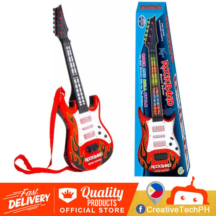 Music Guitar Toy Rockband Rock and Roll Style Musical Light Battery ...