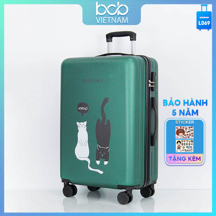 Vali Kéo Du Lịch Tay Kéo Nhôm In Hình Hai Chú Mèo Nằm Đảo Chiều Tối ...