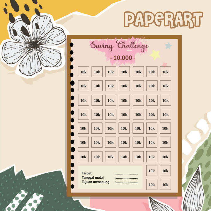 Isian Binder SAVING CHALLENGE ISI 6LEMBAR BUNDLE 6STICKER / MIN ORDER ...