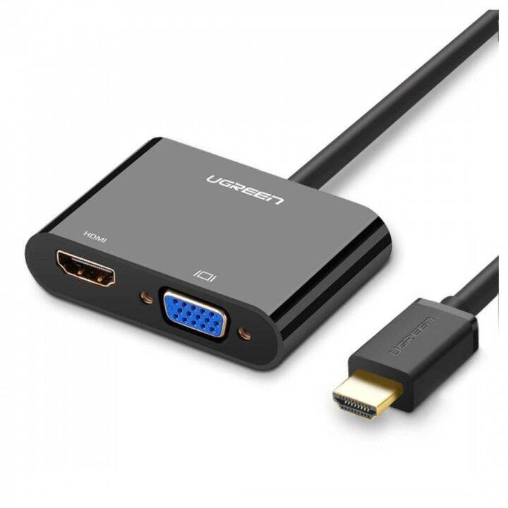 UGREEN 40744 HDMI to VGA+HDMI Converter, 3.5mm Audio Output, Resolution ...