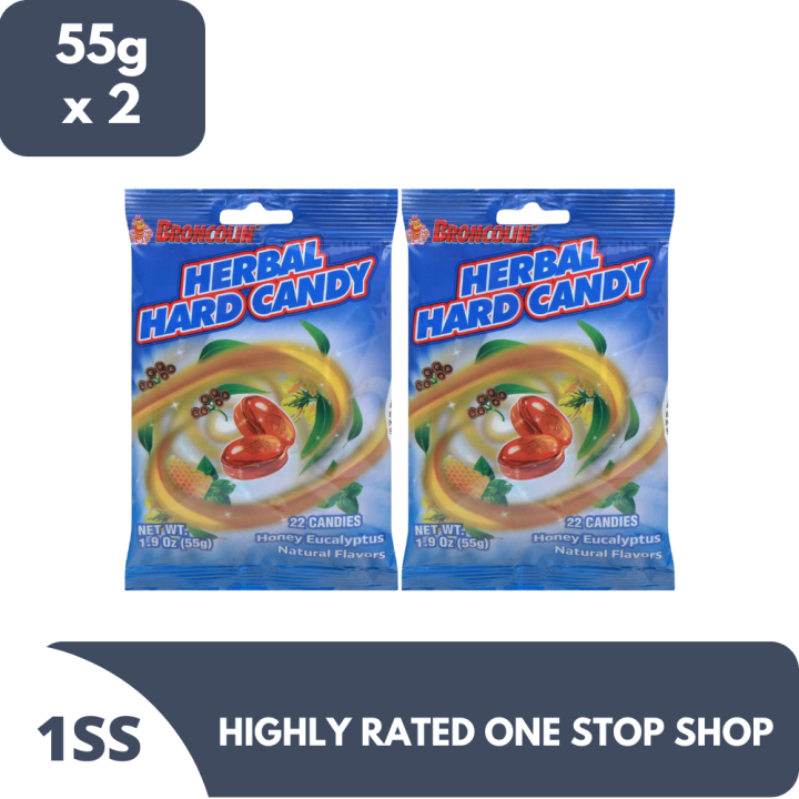 Broncolin Herbal Hard Candy, Honey Eucalyptus 55g x 2 | Lazada PH