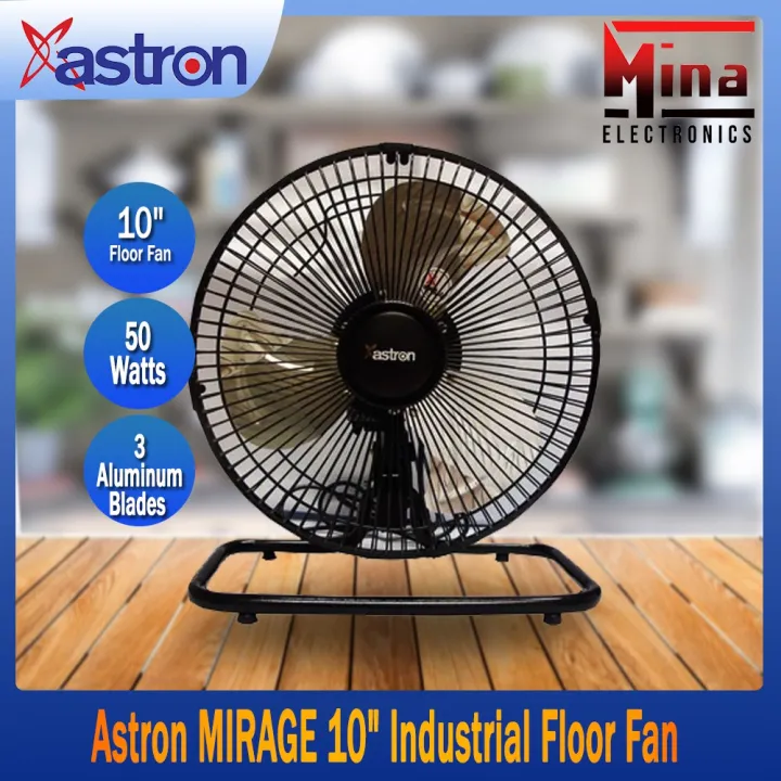 Astron MIRAGE 10" Industrial Floor Fan (50W) (Metal Blade) (Black ...