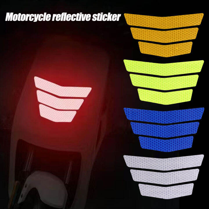 Motorcycle Stickers Reflective Warning Trapezoidal Arrow Tail Fender ...