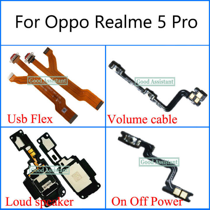 สำหรับ Realme 5 Pro RMX1971 R1971 Usb F LEX ลำโพงเมนบอร์ดเคเบิ้ลเปิดปิด ...