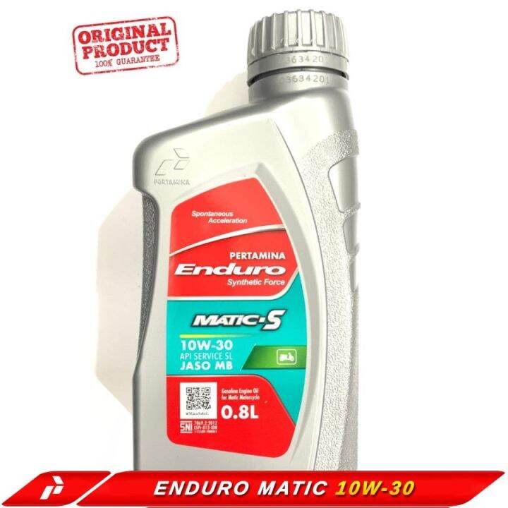 PERTAMINA Enduro Matic S 10W 30 0.8L Oli Mesin Motor Matic ASLI RESMI ...