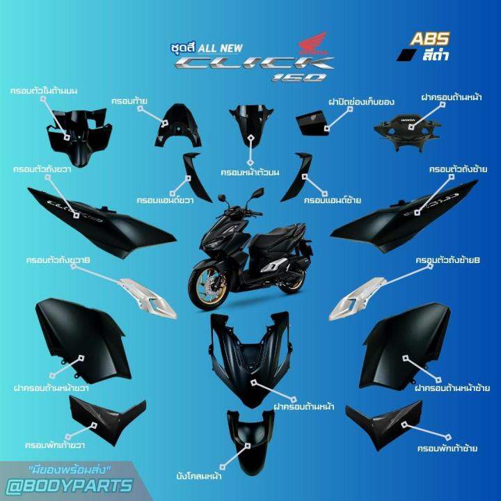 ชุดสี HONDA CLICK 160 สีดำ สตาร์ตมือ ล้อแม็ก ดิสก์เบรก ABS แท้เบิกศูนย์ ...