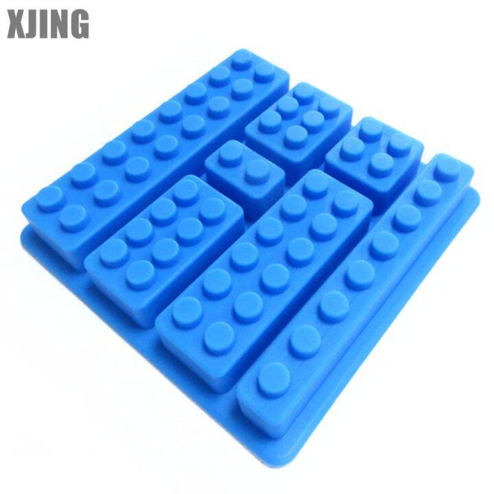XJING Lego Brick Blocks Shaped Rectangular DIY Chocolate Silicone Mold ...