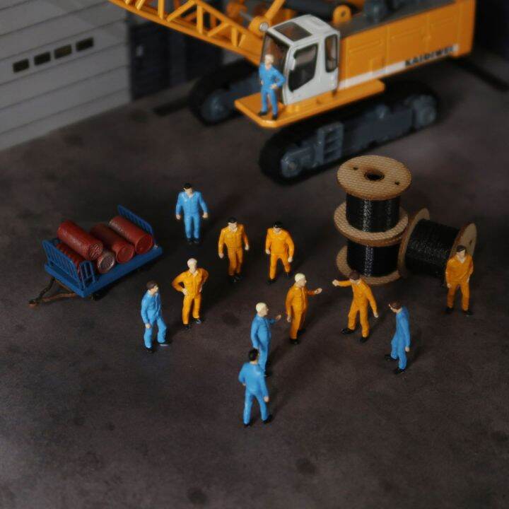 12PSC 1/87 Ho scale Worker Miniatures Figures Train Sand Table Model ...