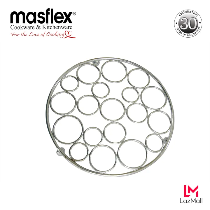 Masflex Trivet Circle Chrome Plated L20.5 cm x W20.5 cm x H1.8 cm Made of Chrome Plated/Powder ...