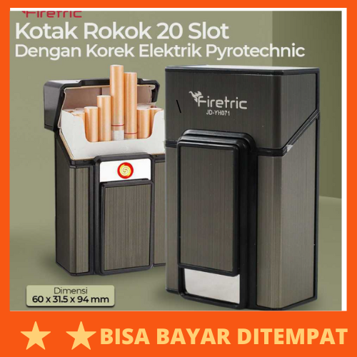 Kotak Rokok 20 Slot dengan Korek Elektrik Pyrotechnic / Kotak Bungkus ...