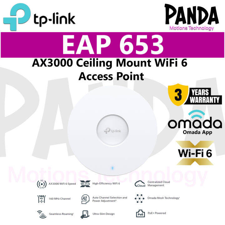TP-Link AX3000 Ceiling Mount WiFi 6 Access Point (EAP653) | Lazada