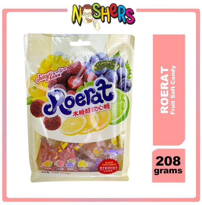 Noshers Roerat Fruits Soft Candy 4 flavors in 1 Pack Fruit Candy 208g | Lazada PH