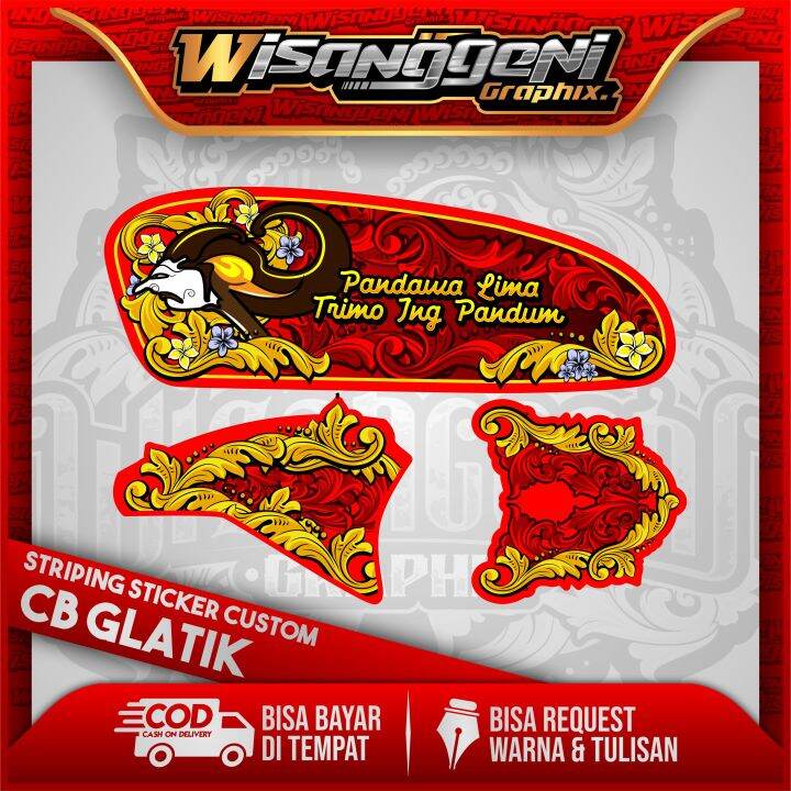 STRIPING STICKER DECAL HONDA CB 100 CB GLATIK CUSTOM 15 STIKER MOTOR ...