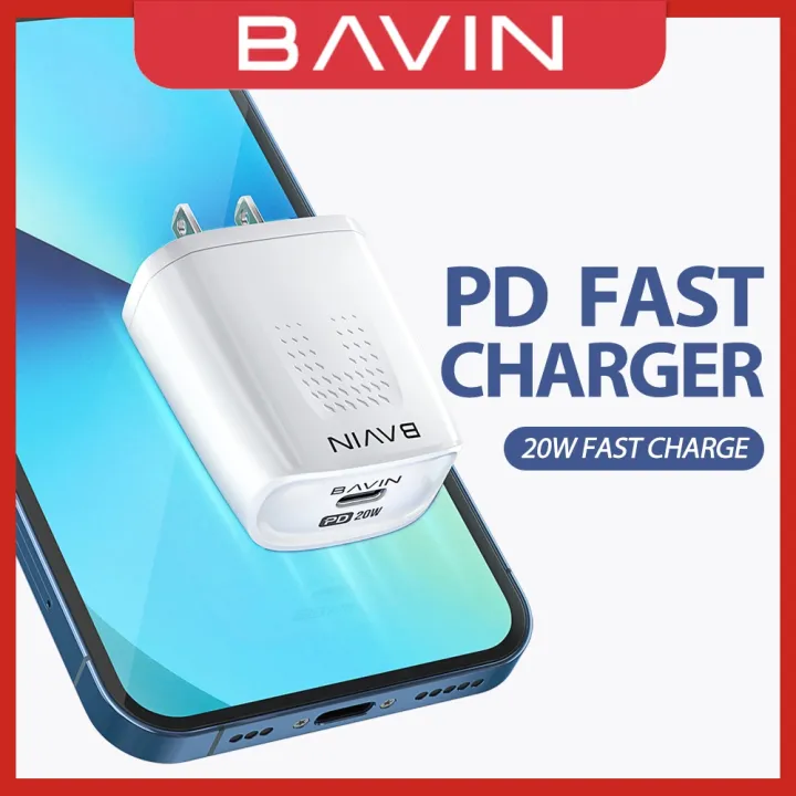 ☃BAVIN PC337 PD 20W Adapter Original Fast Charger PD Type-C Port Phone ...