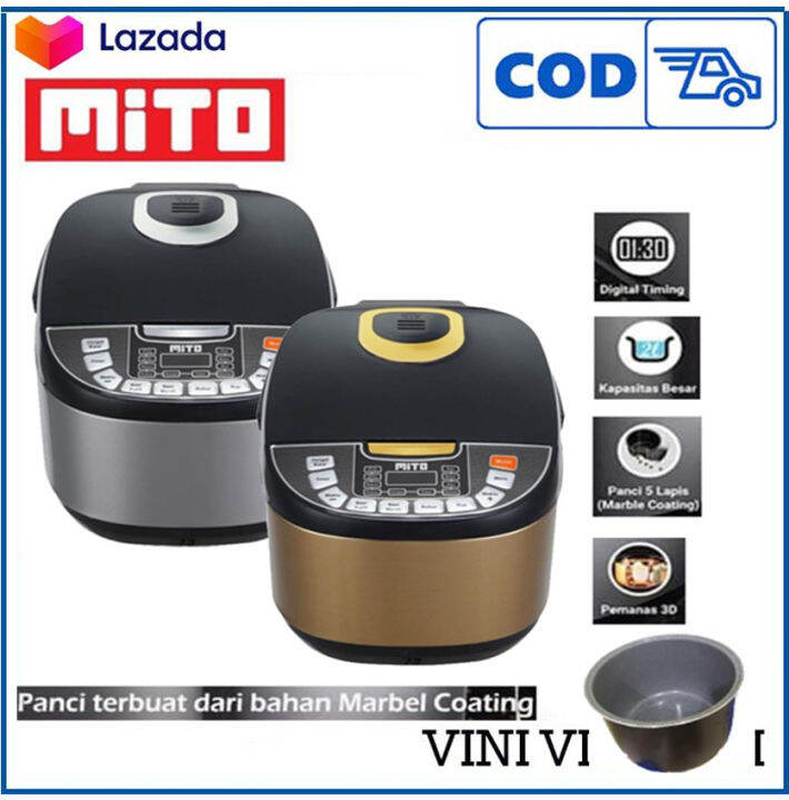 RICE COOKER MITO/MAGIC COM MITO DIGITAL R5+ 8 in 1 - Kapasitas 2 Liter ...