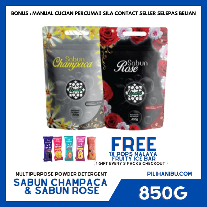 INAS GLOBAL 850G Original Multipurpose Detergent Sabun Serbaguna Champaca Borong Rose Ros ...