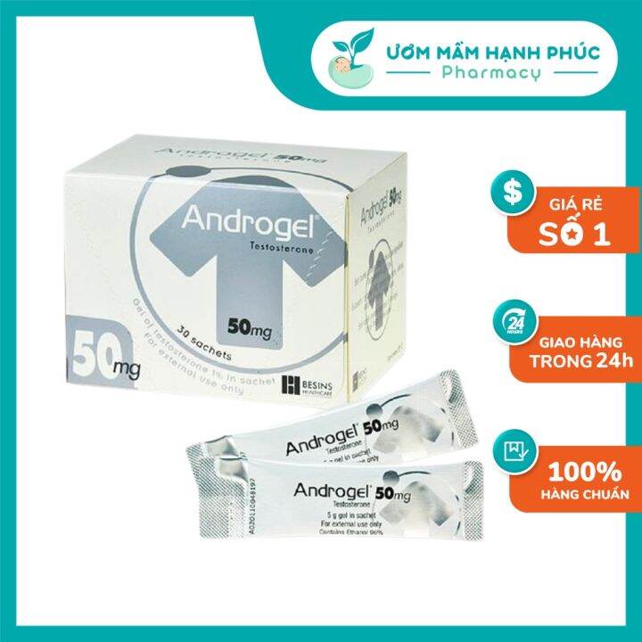 5 Gói Gel bôi da ANDROGEL 50mg [] Tăng cường sinh lý cho phái mạnh ...