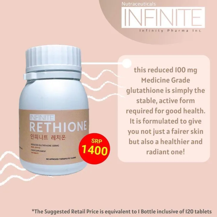 Rethione Glutathione 120 tablets FDA APPROVED | Lazada PH