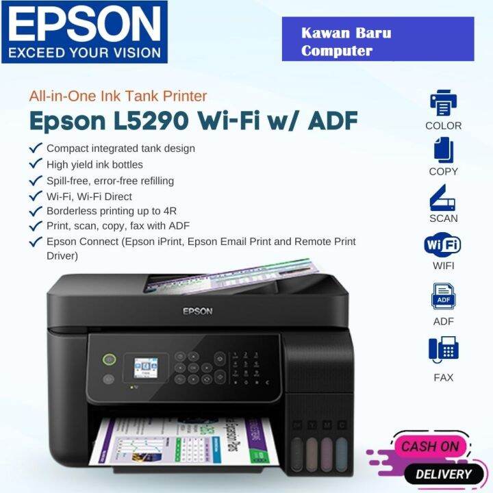 Printer EPSON L5290 (pengganti L5190) All in one - Wifi ink tank ...