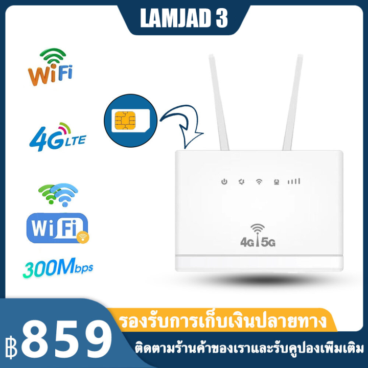 เราเตอร์ใส่ซิม 4G/5G เราเตอร์ เร้าเตอร์ใสซิม 4g router ราวเตอร์wifi กล่องวายฟาย ใส่ซิมปล่อย Wi ...