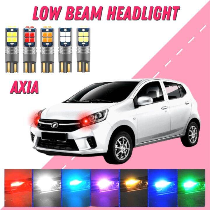 PERODUA AXIA LOW BEAM HEADLIGHT LED BULB RGB Remote Small HeadLamp ...