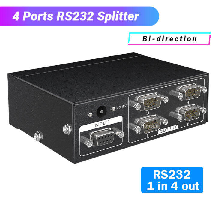 Active Serial RS232 Splitter 1 in 4 out RS232 Splitter 1 to 4 Bi ...