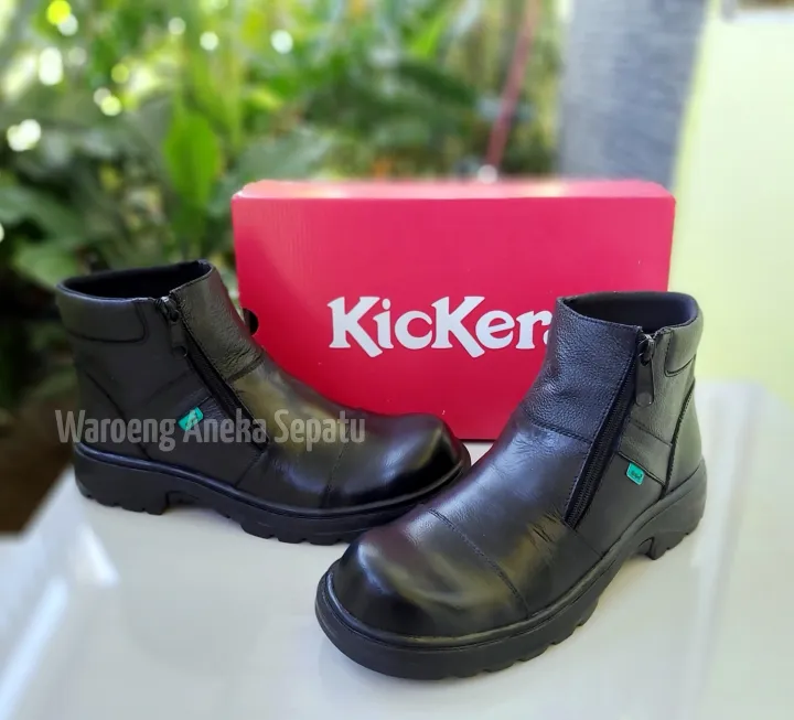SEPATU BOOTS KICKERS ZIPPERS RESLETING KULIT TYPE SAFETY BOOTS COCOK ...