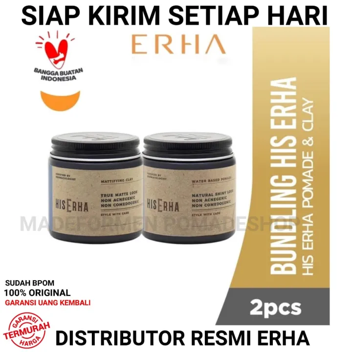 HIS ERHA / HISERHA PAKET WATERBASED POMADE DAN MATTIFYING CLAY | Lazada ...