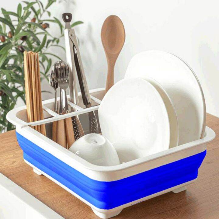 Rak Baskom Saringan Tiris Cuci Piring Gelas Lipat Serbaguna Portable ...