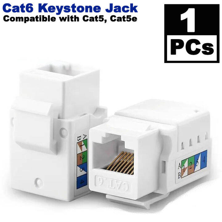 1PCs CAT6 RJ45 Modular Jack หัวแลนตัวเมีย เต้ารับหัวแลนตัวเมีย Lan RJ45 ...