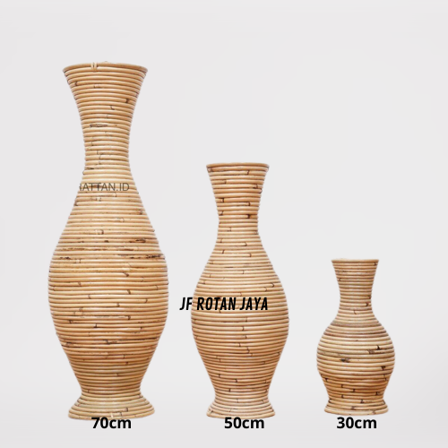 guci rotan / vas bunga rotan / pot rotan / pot bunga cantik / pot bunga ...
