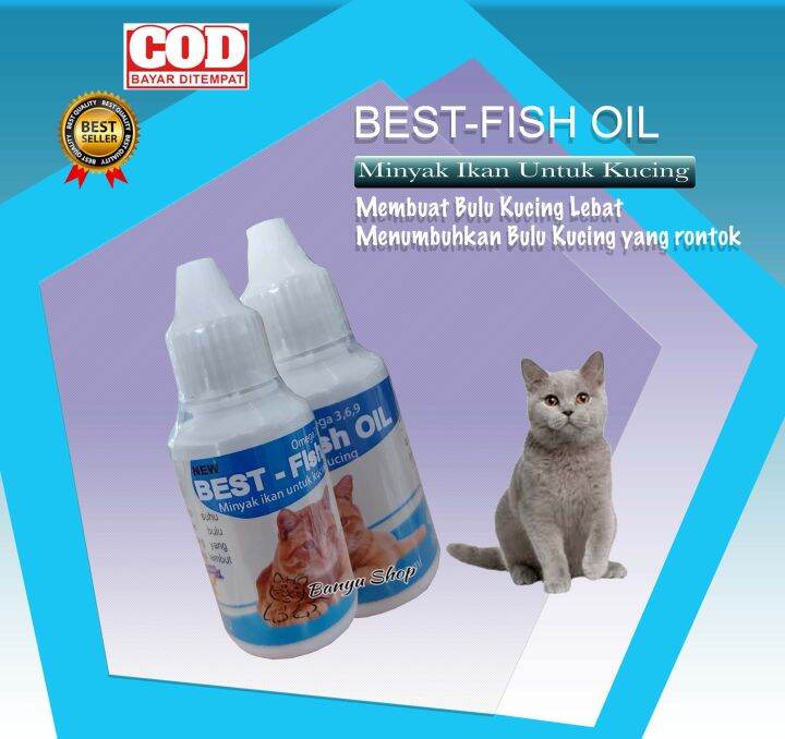 BEST-FISH OIL-MINYAK IKAN-VITAMIN PENUMBUH BULU KUCING-OBAT PENUMBUH ...