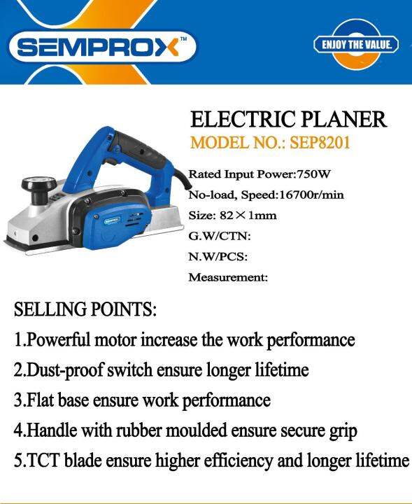 SEMPROX SEP8201 Industrial Electric Planer | Lazada
