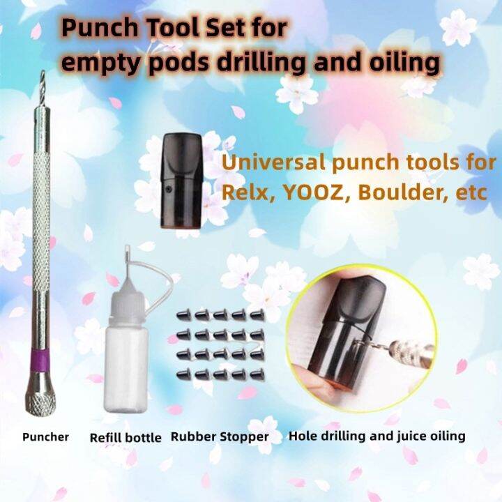 Relx Oiling Punch Tool Set Refillable Pods Punch Tool Hole Puncher for ...