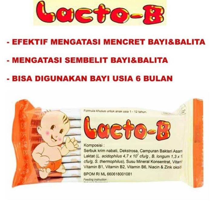 LACTO-B Suplemen Prebiotik Untuk Diare Pada Bayi dan Balita [Persachet ...