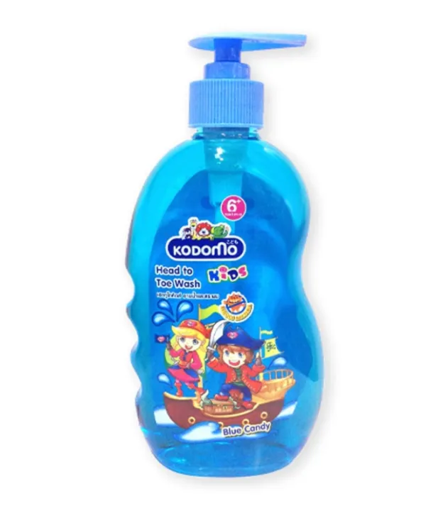 Kodomo Shampoo & Soap Kids Head To Toe Blue Candy Blue 400 ml โคโดโม เ ...